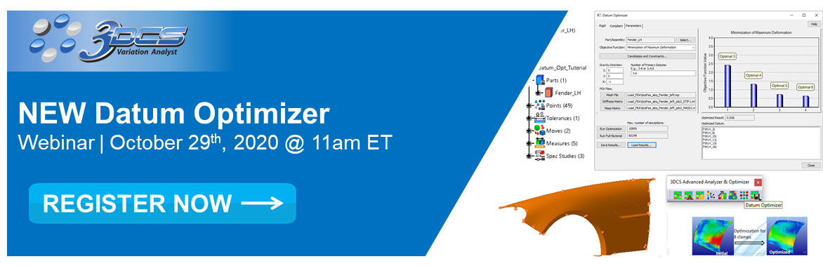 Datum Optimizer - Determine Optimal Datum Features to Minimize Rigid and Compliant Part Variation